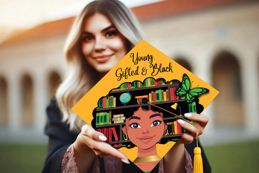 Young, Gifted & Black Graduation Cap Topper – Sankofa Edition™