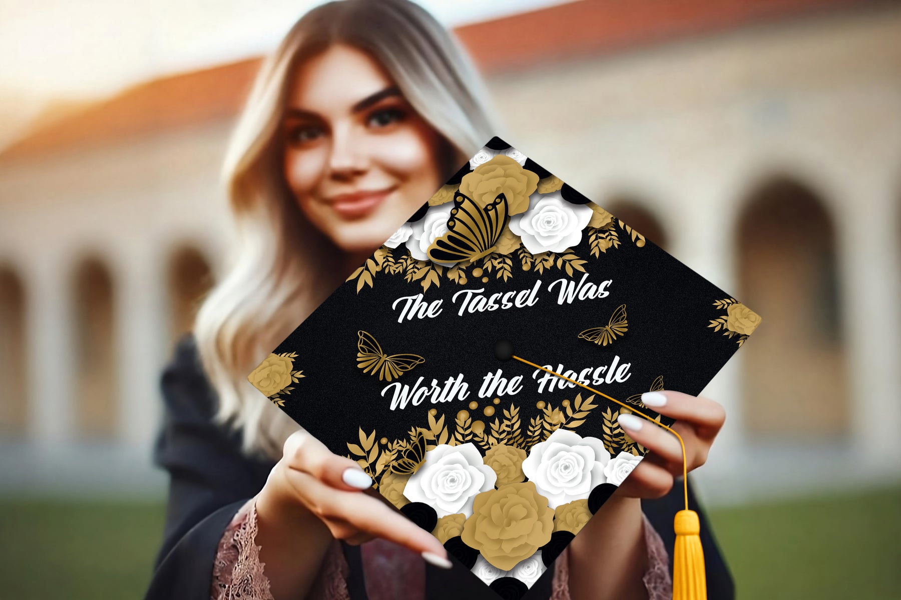 The Tassel Was Worth the Hassle Graduation Cap Topper – Sankofa Edition™