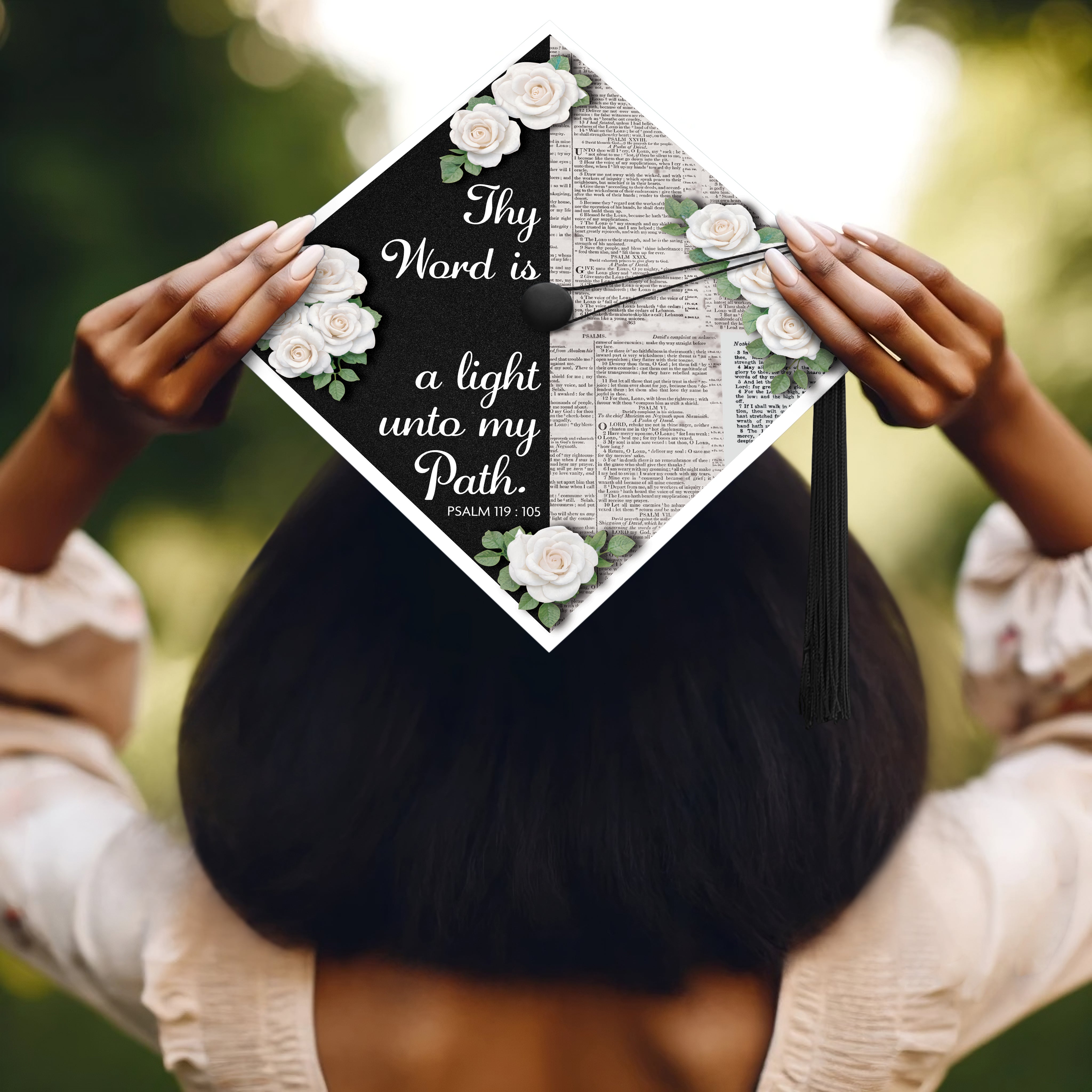 Thy Word Is a Light Unto My Path Graduation Cap Topper – Sankofa Edition™