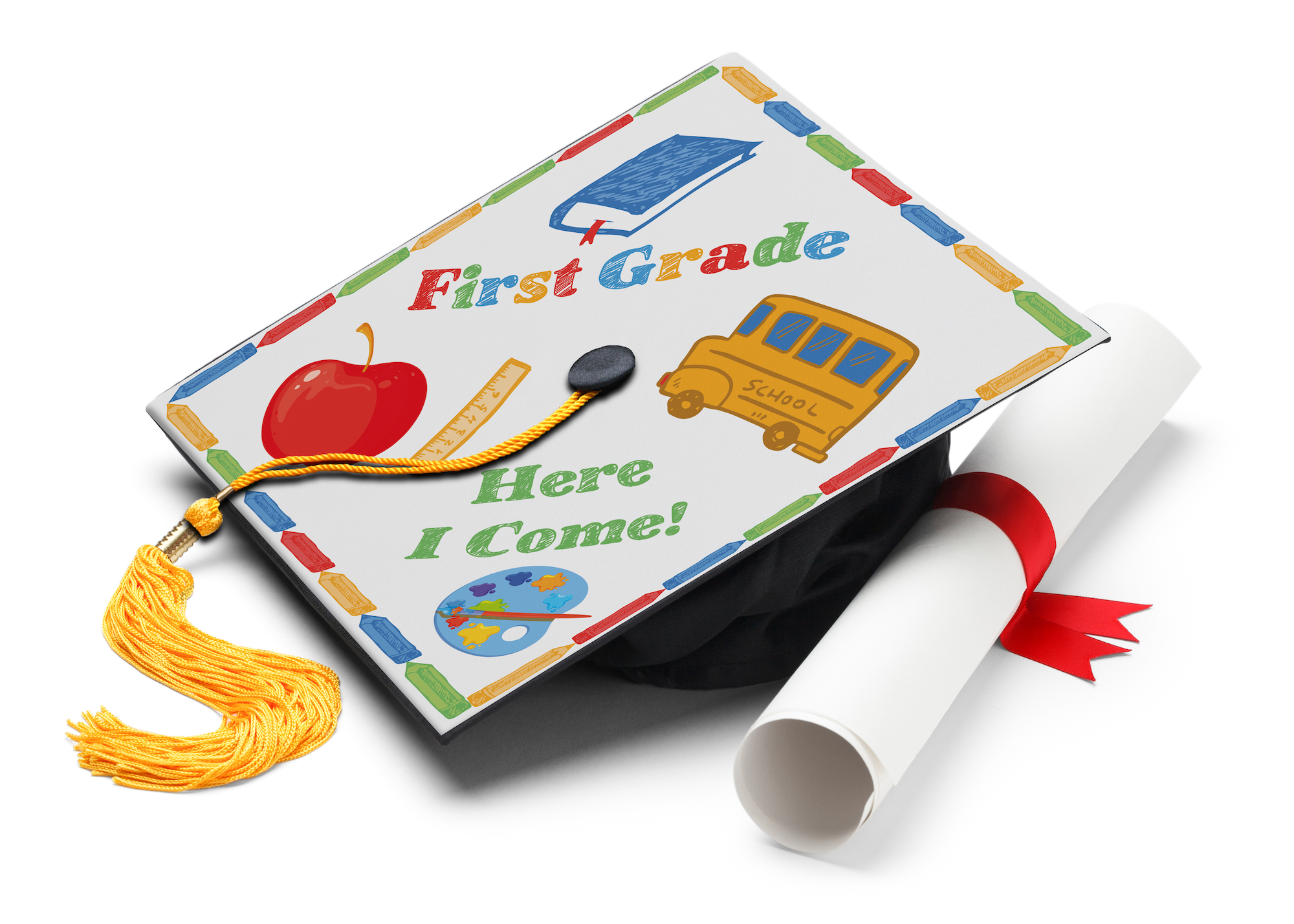 First Grade, Here I Come! Graduation Cap Topper – Sankofa Edition™