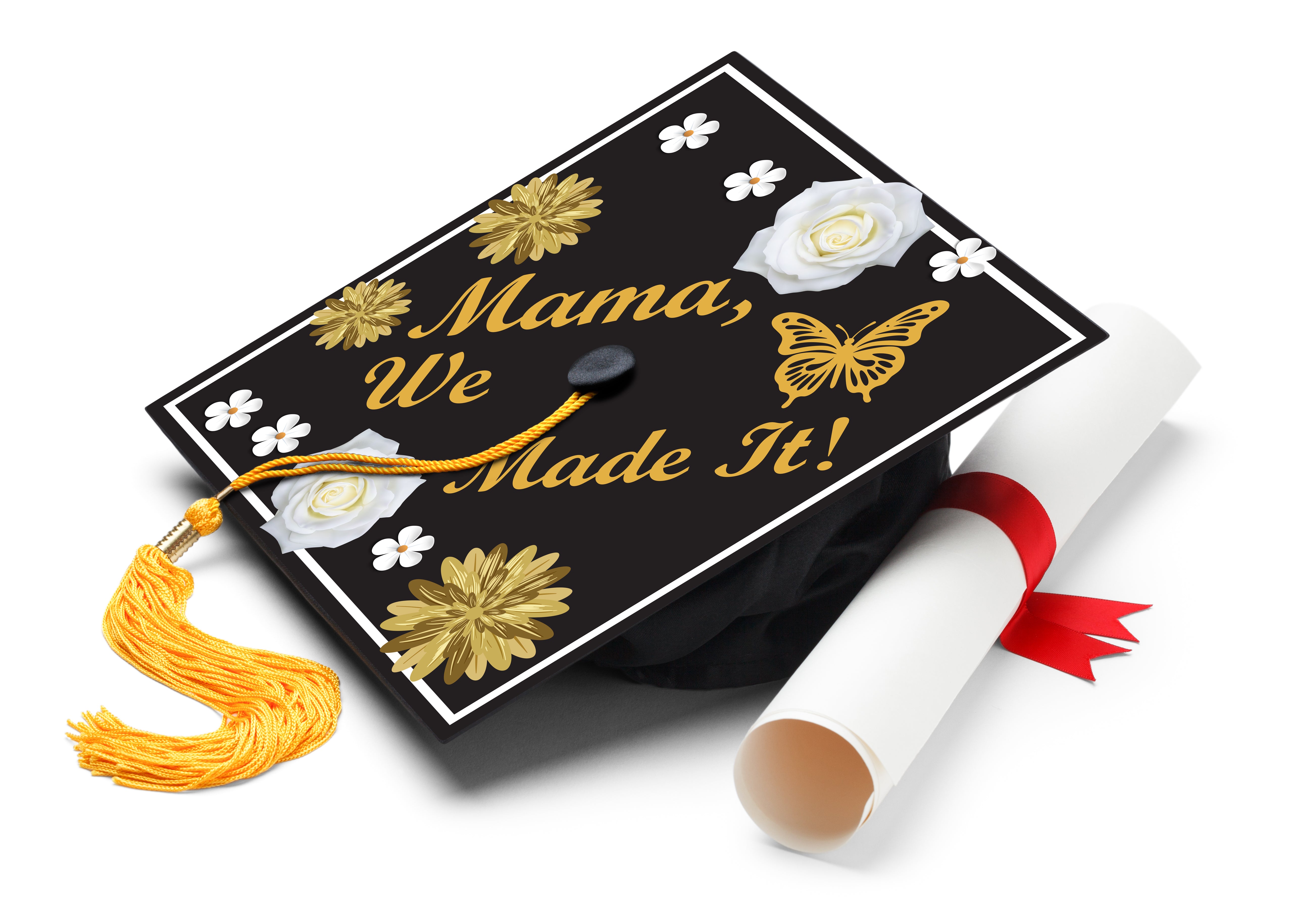 Mama, We Made It Graduation Cap Topper – Sankofa Edition™