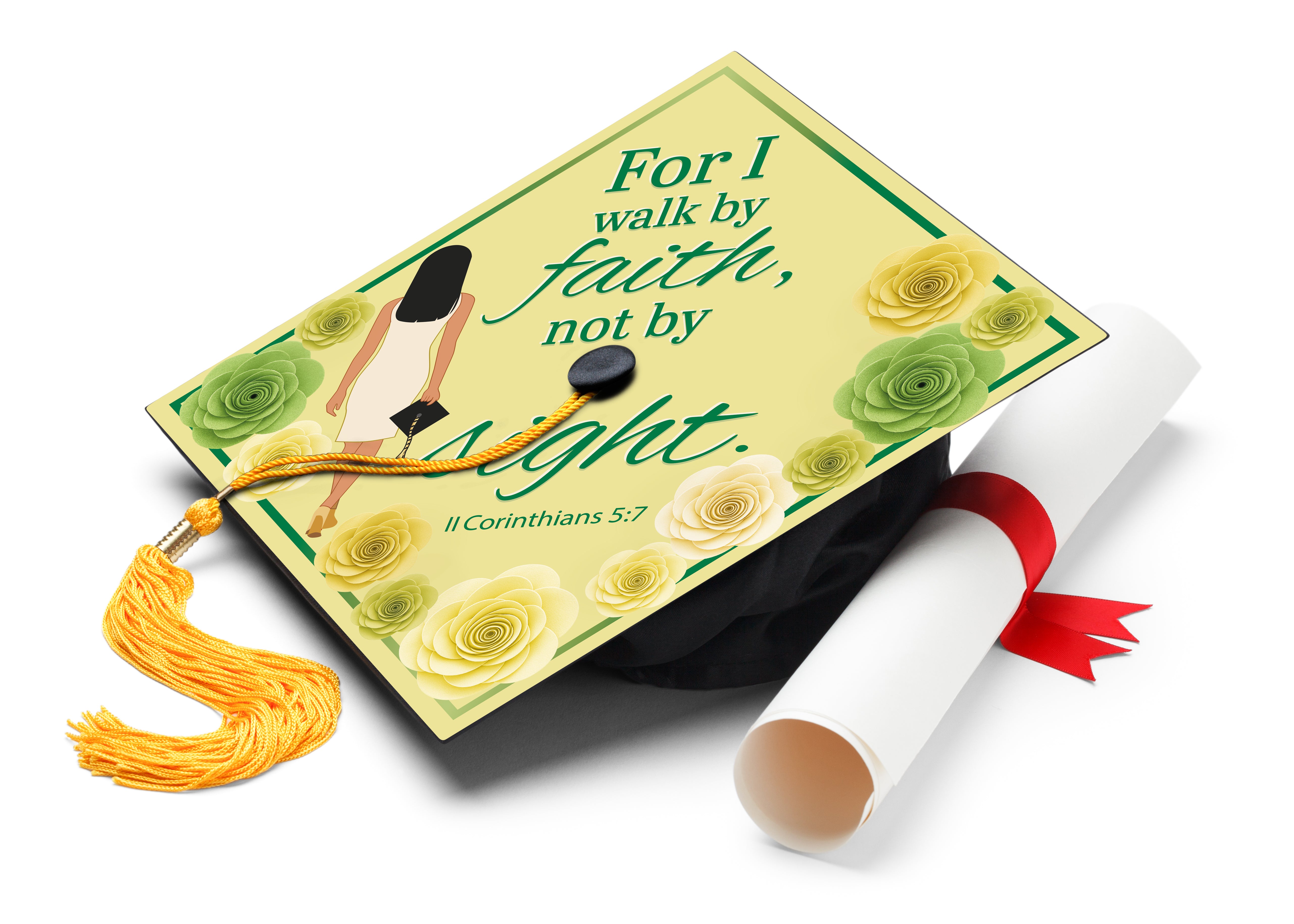 For I Walk by Faith Graduation Cap Topper – Sankofa Edition™