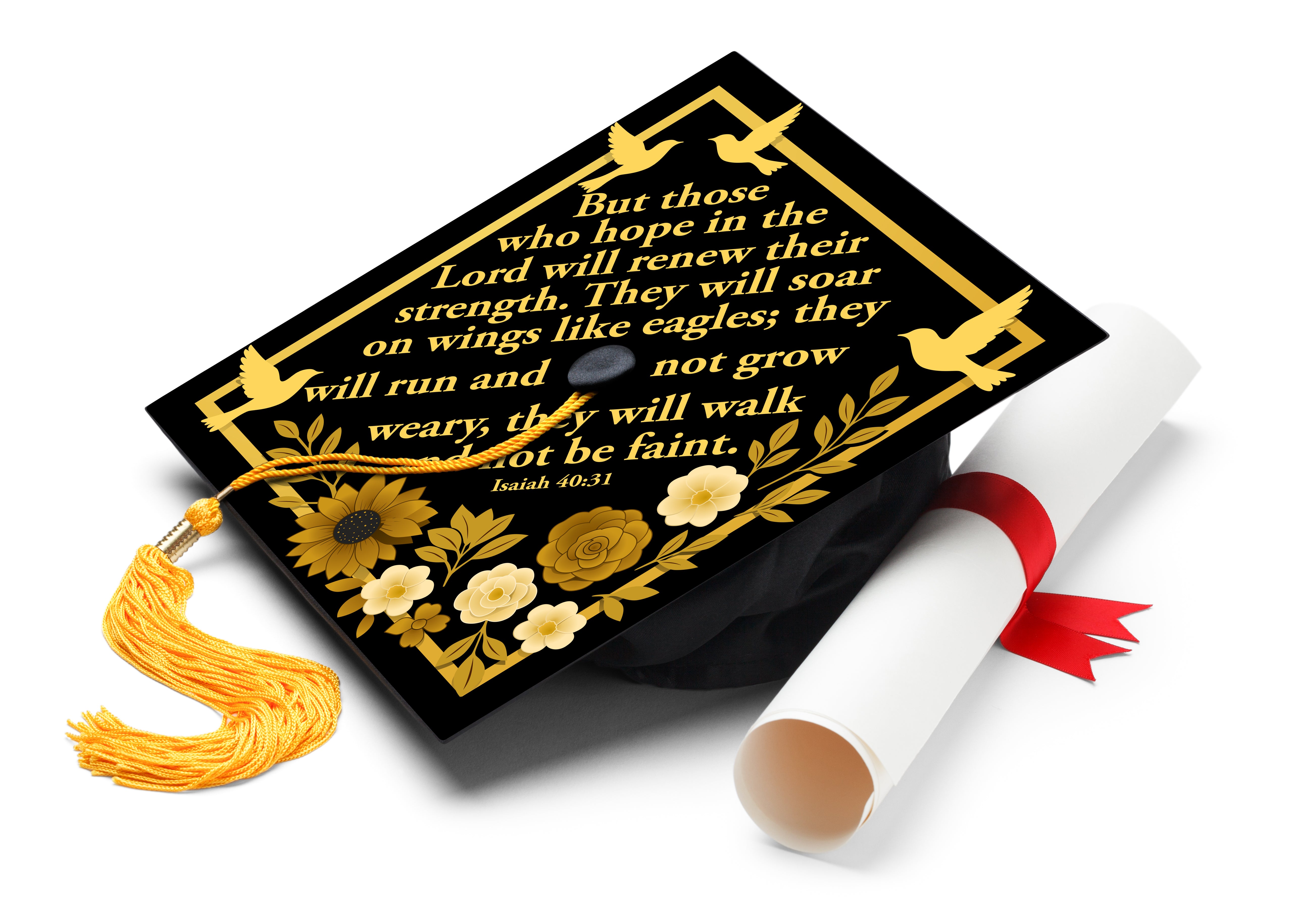 But Those Who Hope in the Lord Graduation Cap Topper – Sankofa Edition™
