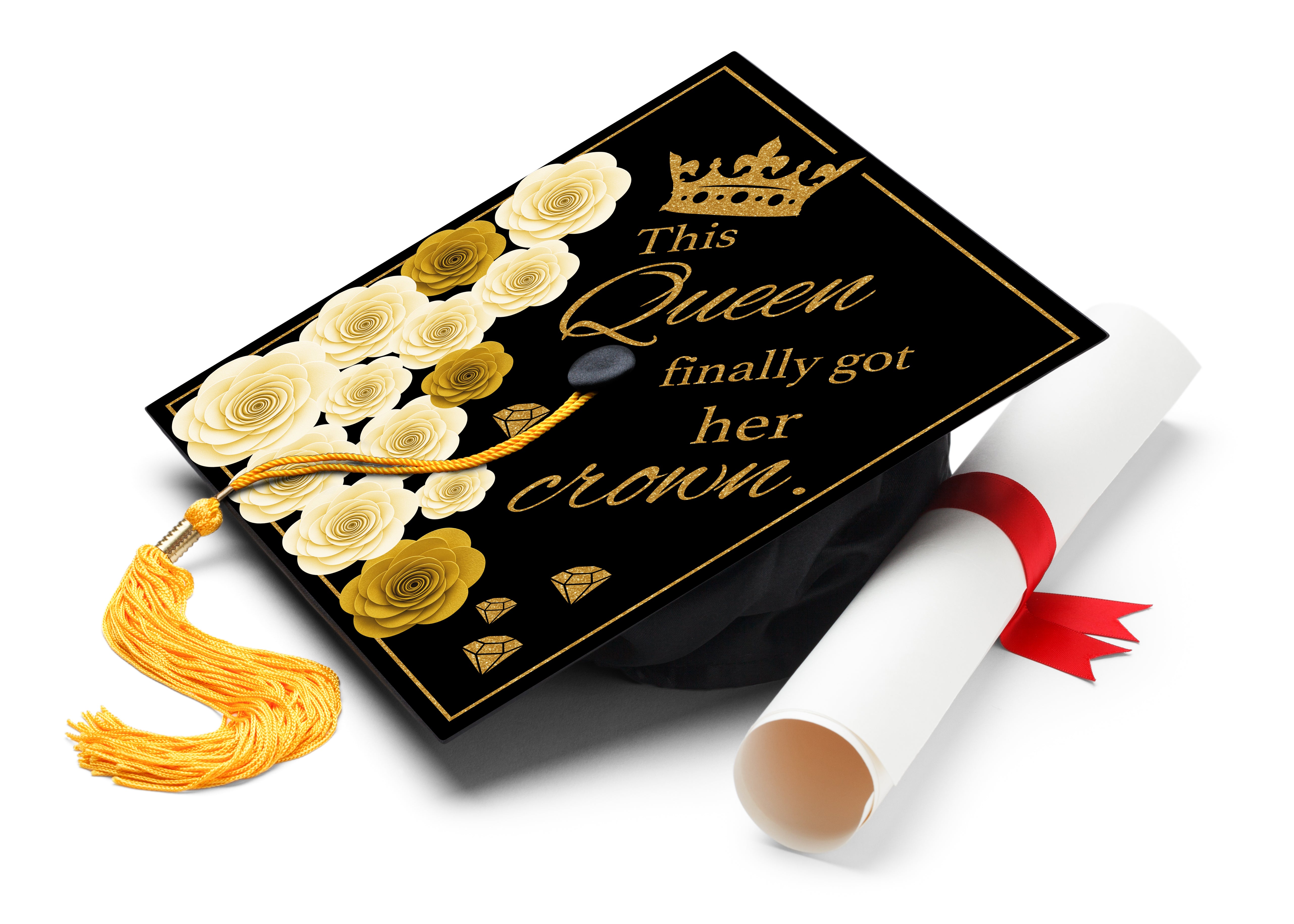 This Queen Finally Got Her Crown Graduation Cap Topper – Sankofa Edition™