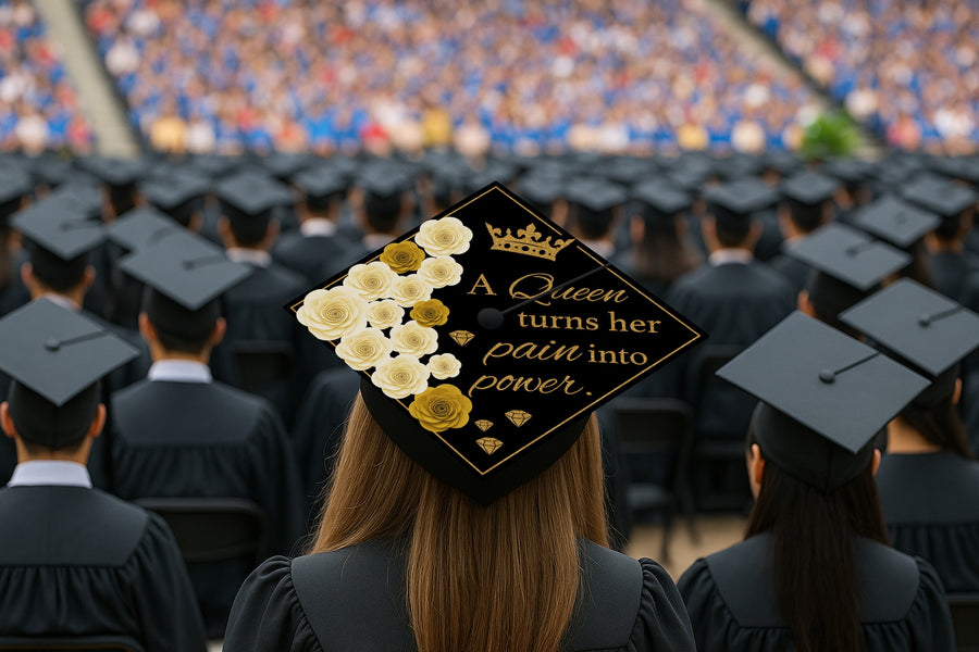 A Queen Turns Her Pain Graduation Cap Topper – Sankofa Edition™