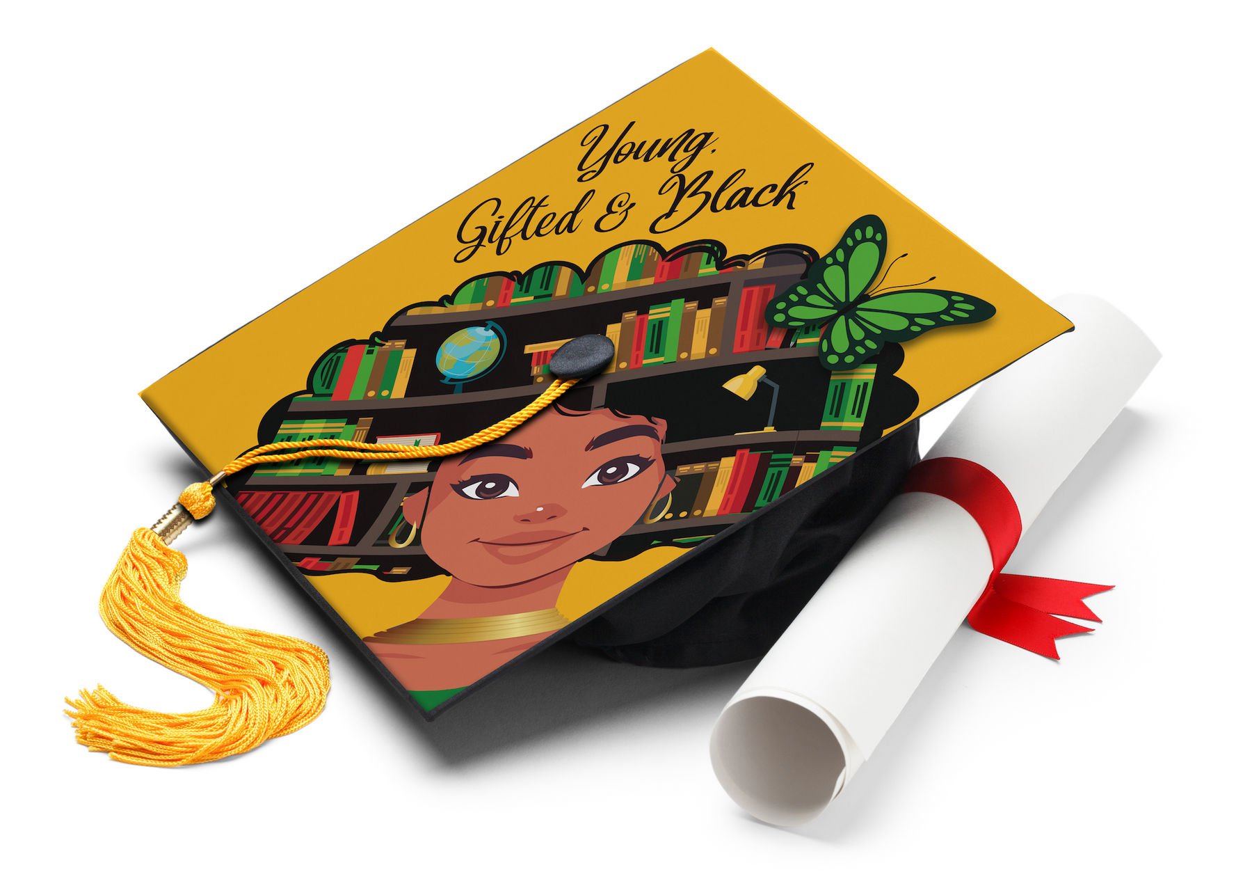 Young, Gifted & Black Graduation Cap Topper – Sankofa Edition™