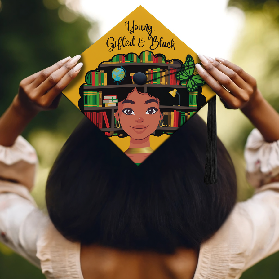 Young, Gifted & Black Graduation Cap Topper – Sankofa Edition™