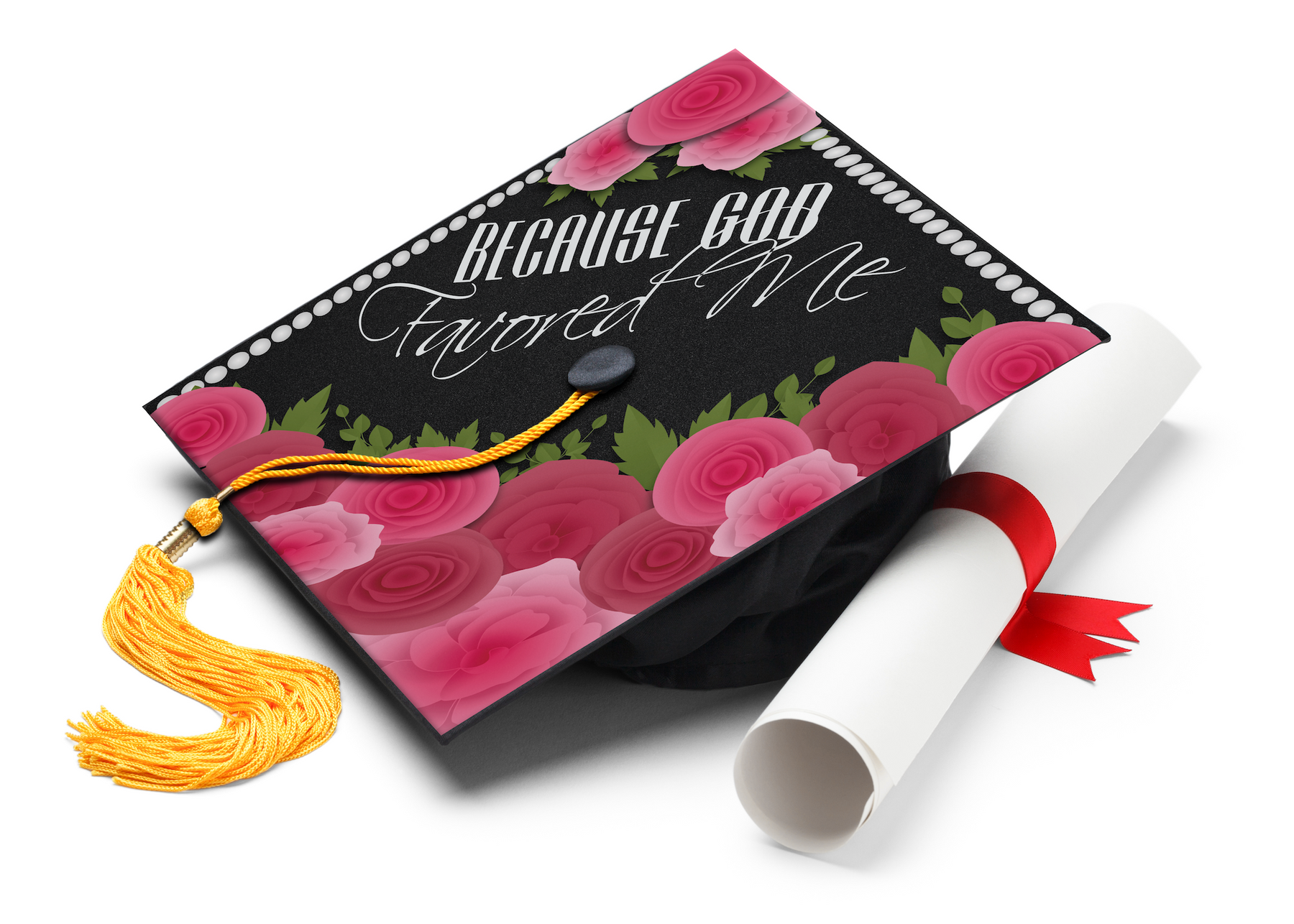Because God Favored Me Graduation Cap Topper – Sankofa Edition™