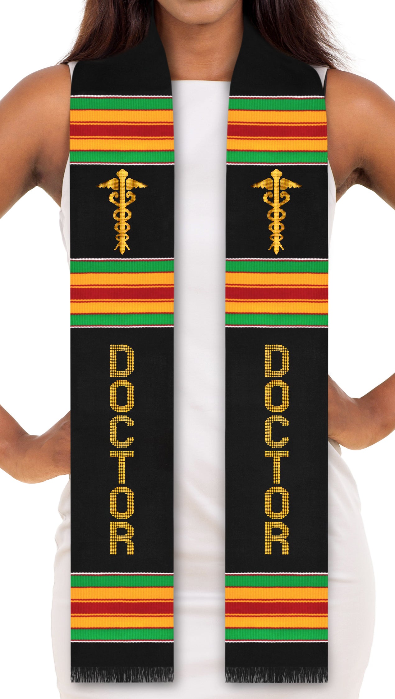 Doctor Authentic Handwoven Kente Cloth Graduation Stole – Sankofa Edition™