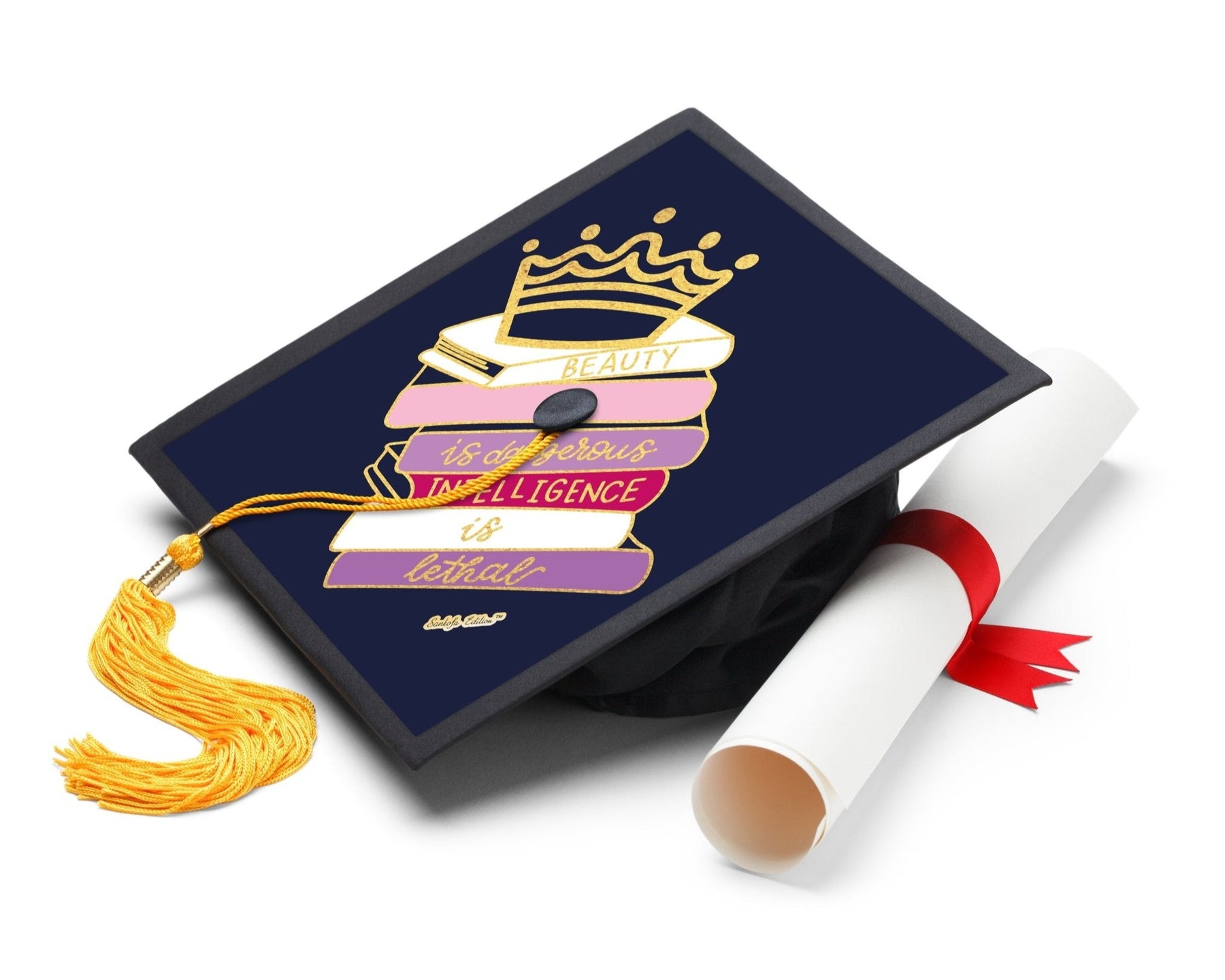 Beauty Is Dangerous Intelligence Is Lethal Graduation Cap Topper ...