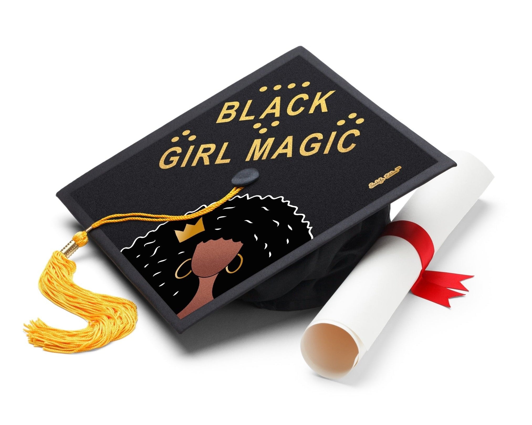 Black Girl Magic Printable Graduation Cap Topper Mortarboard Design ...