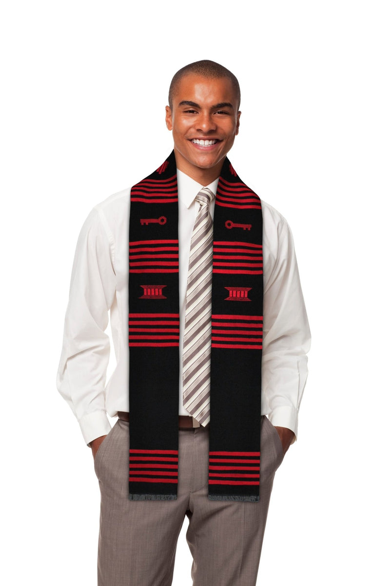 Customizable Black & Red Kente Graduation Stole Paraphernalia – Sankofa ...